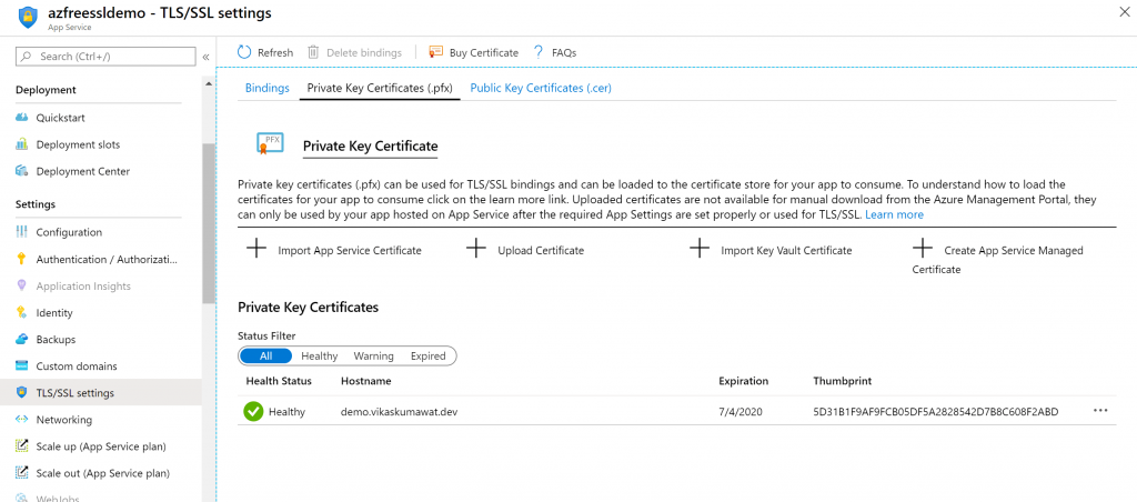 Setup Free Ssl With App Service Managed Certificates For Azure Web Apps Vikas Kumawat